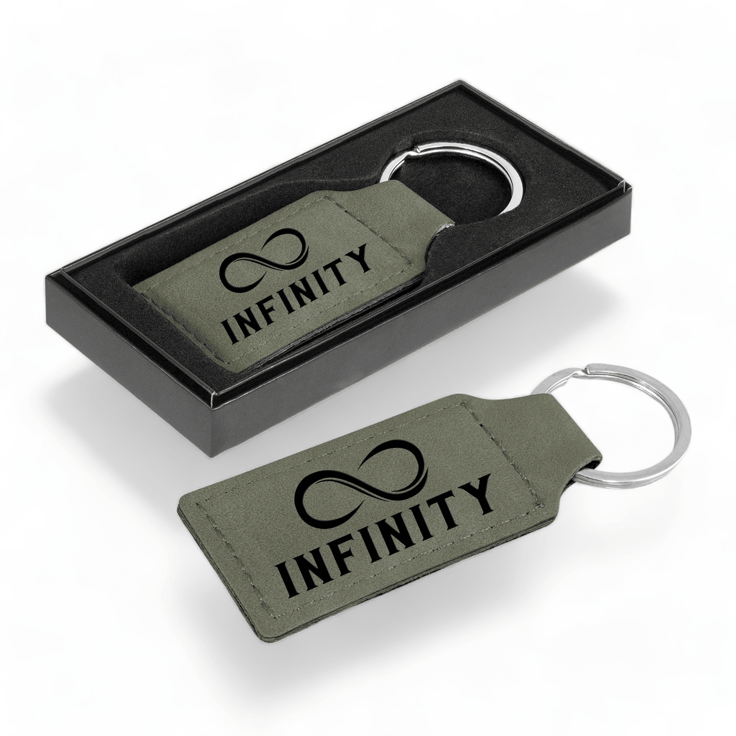 Personalised Business Leather Style Key Rings