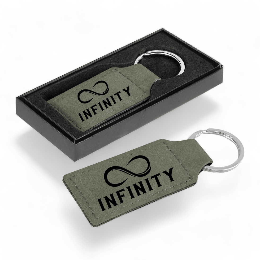 Personalised Business Leather Style Key Rings